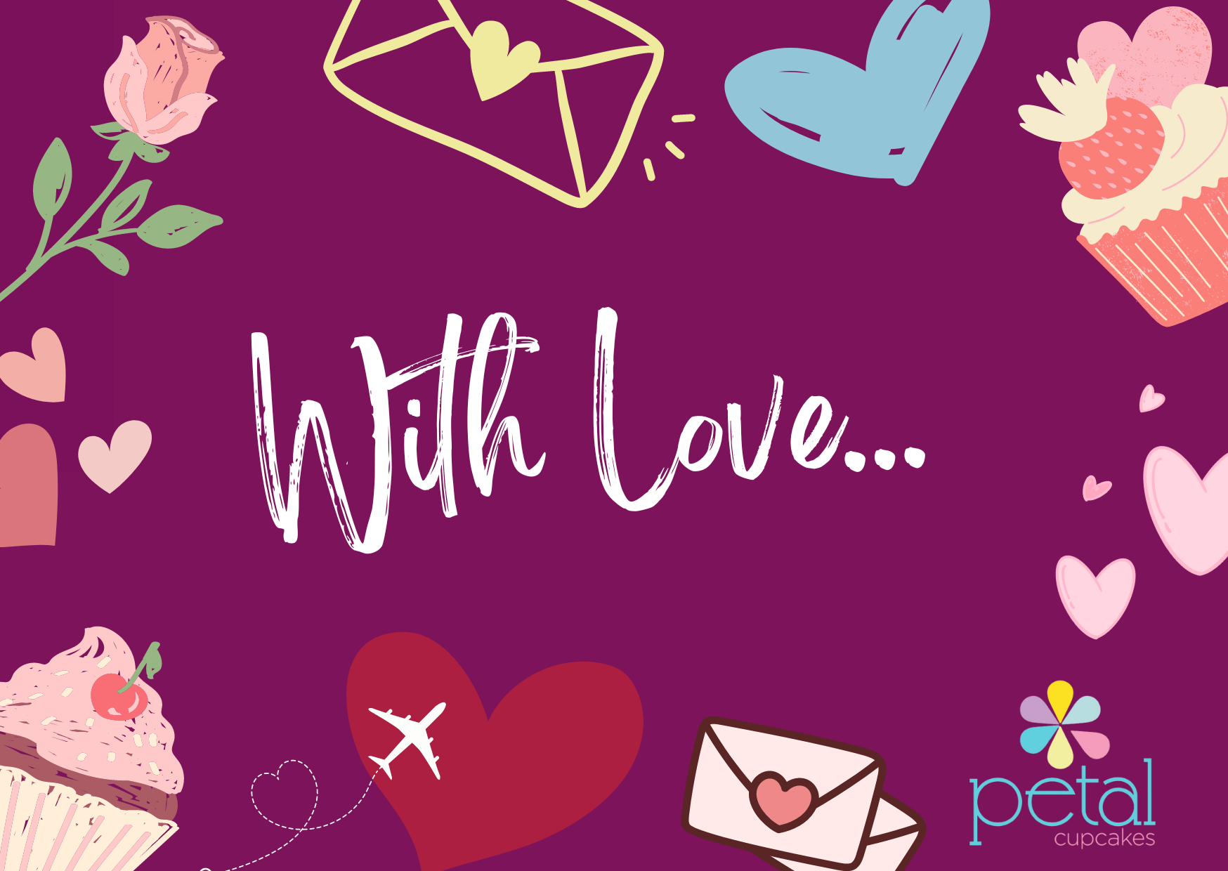 Card with Message - With Love... – Petal Cupcakes
