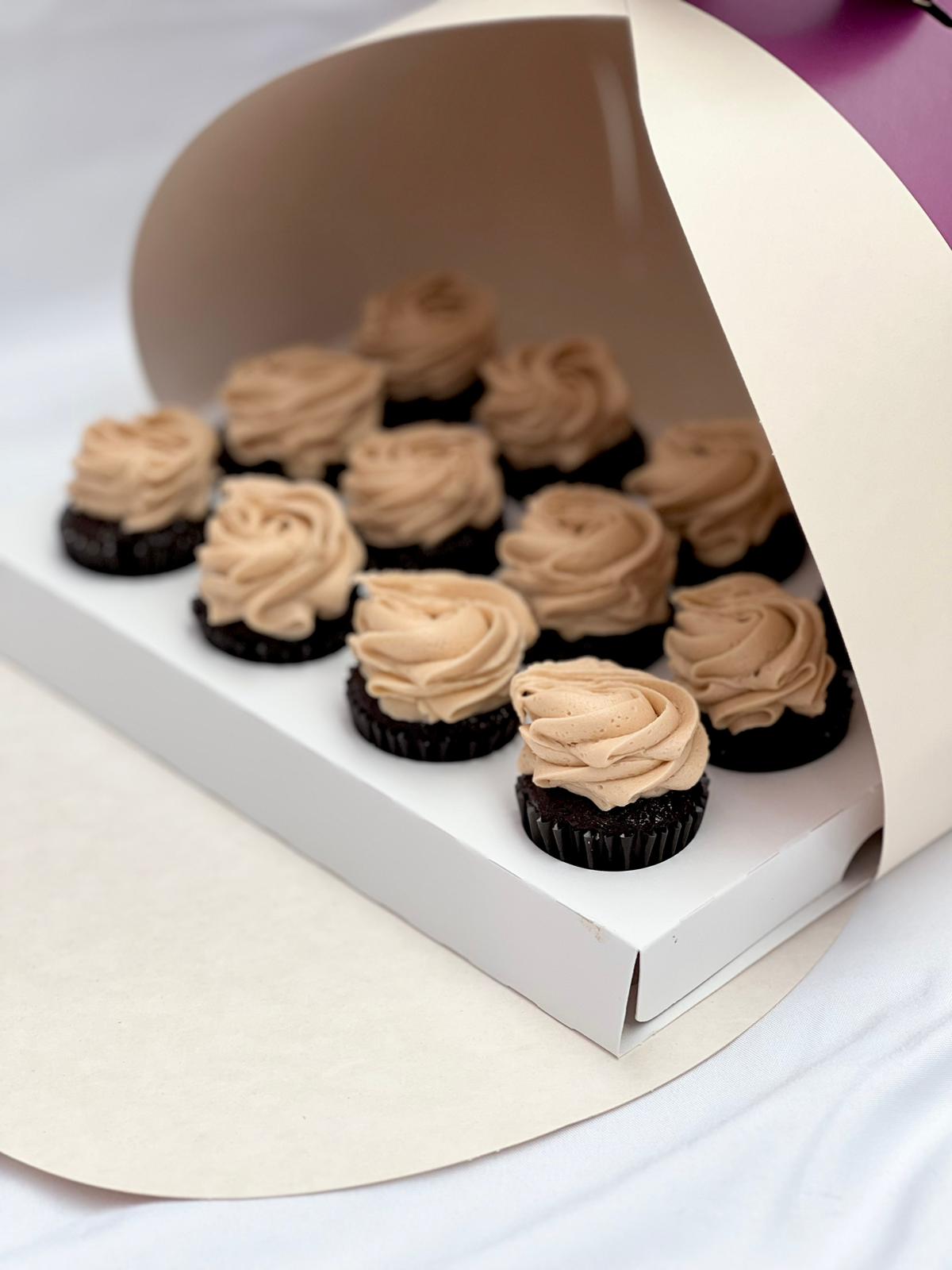 Mini Hazelnut Chocolate Cupcakes 12 Pack – Petal Cupcakes